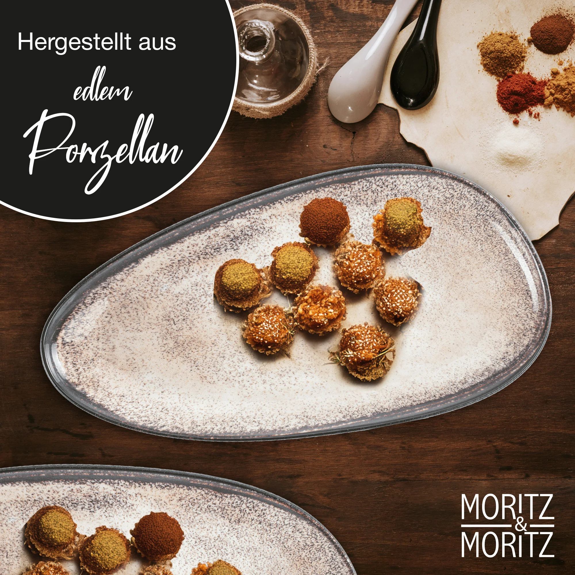 Moritz & Moritz VIDA Servierteller Beige 2-teilig