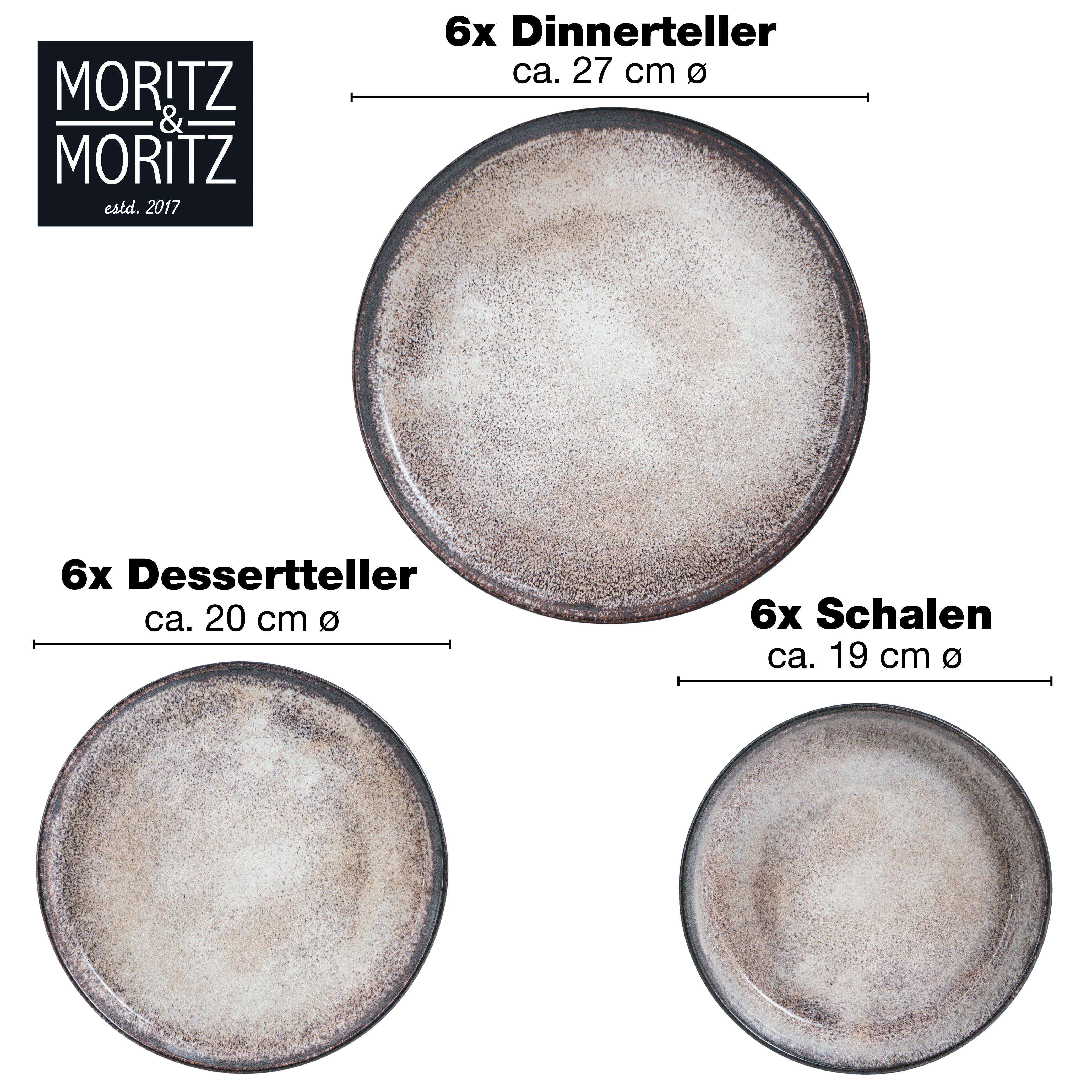 Moritz & Moritz Geschirr Set 6 Personen | 18-teilig Beige